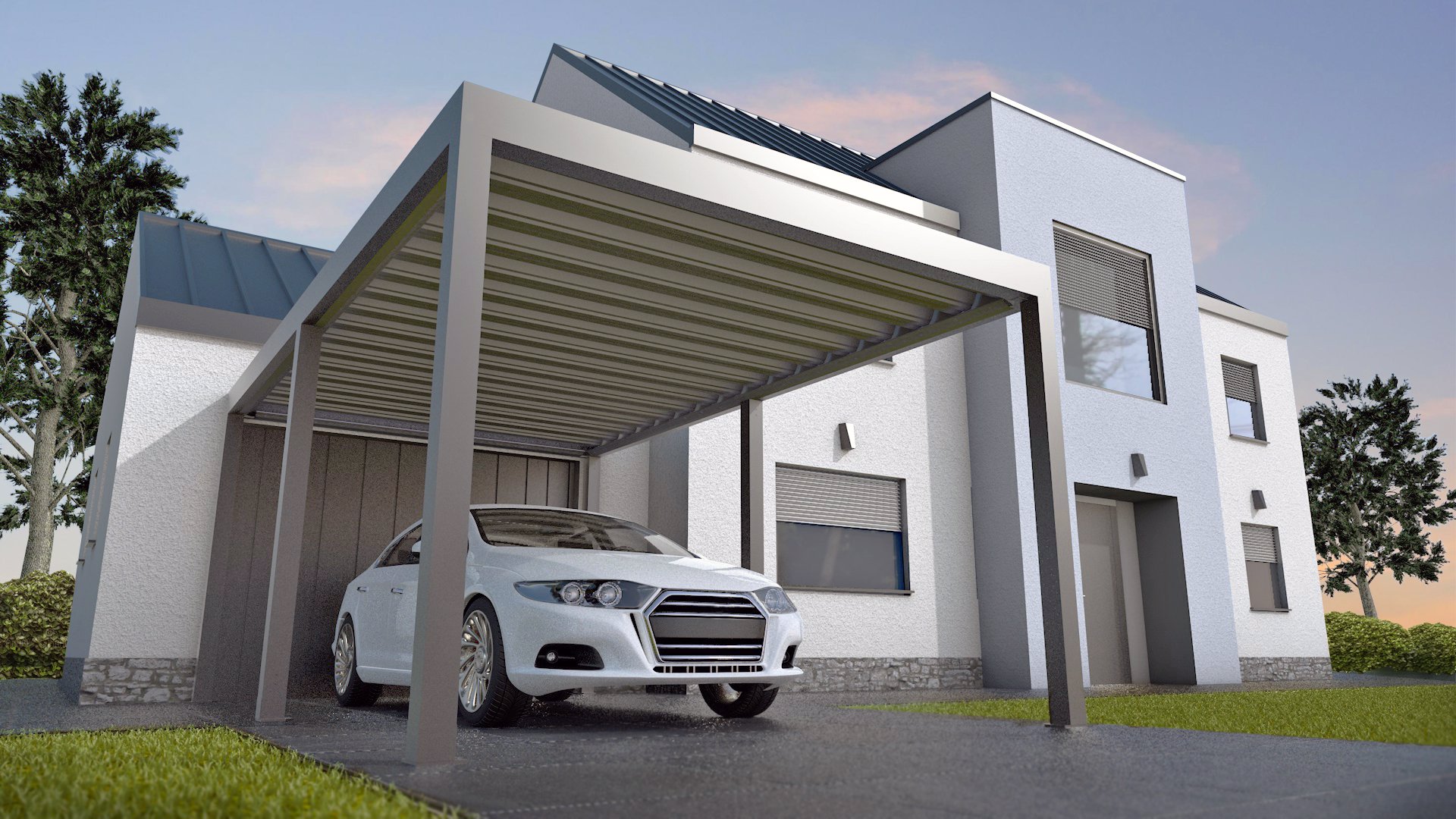 Carport ARTOSI – tettoia in alluminio per auto | Isotra.it