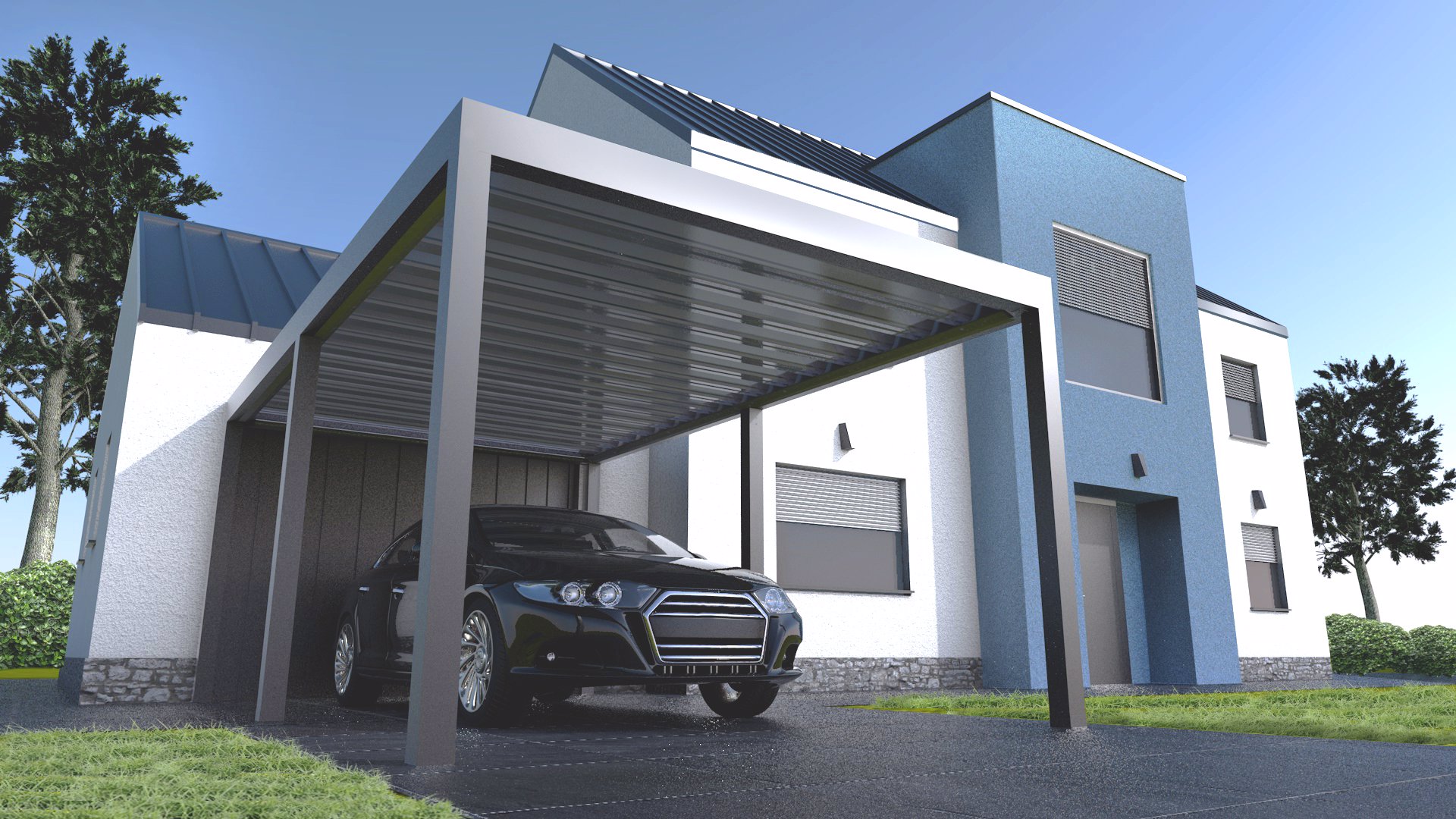Carport ARTOSI – tettoia in alluminio per auto | Isotra.it