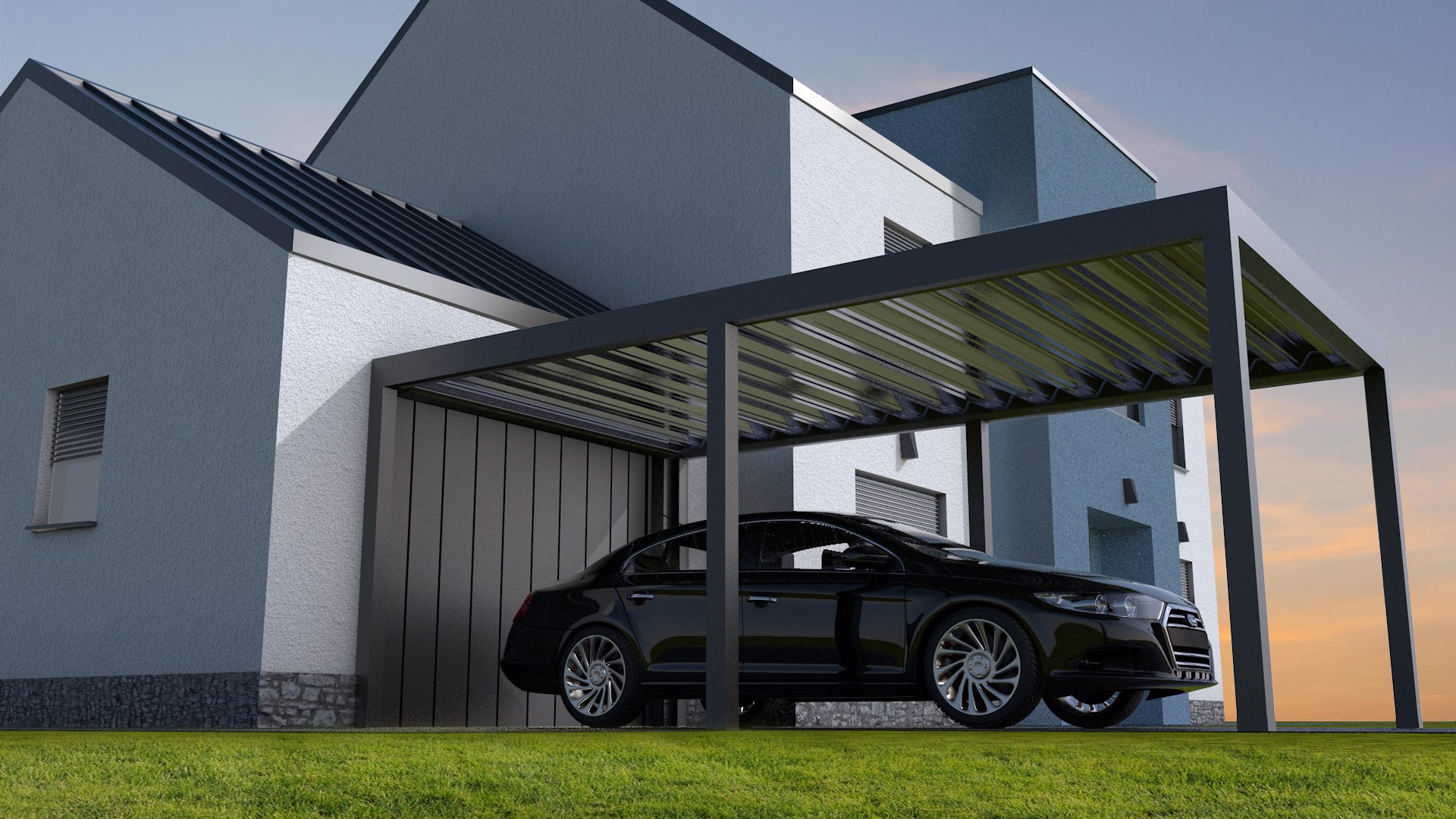 Carport ARTOSI – tettoia in alluminio per auto | Isotra.it